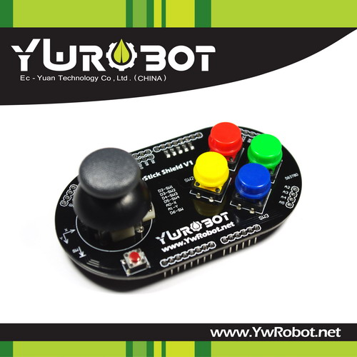 (SKU:ARD040401)JoyStick Shield游戏摇杆按键扩展板 遥控器 - YwRobot Studio Wiki