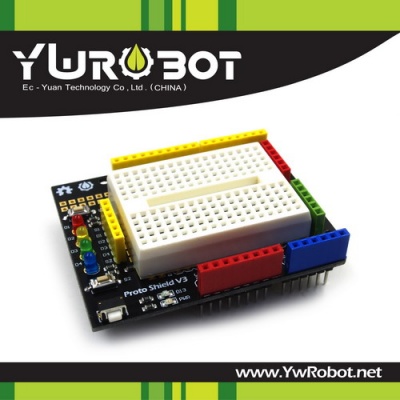 (SKU:ARD030106)Proto Shield原型扩展板V3面包板兼容UNO R3 - YwRobot Studio Wiki