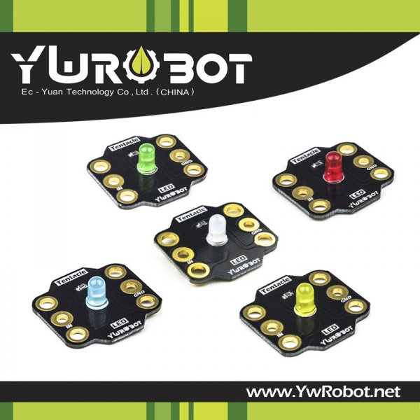 (SKU:BRD080041) Tentacle 5mm LED模块适用于Micro:bit - YwRobot Studio Wiki