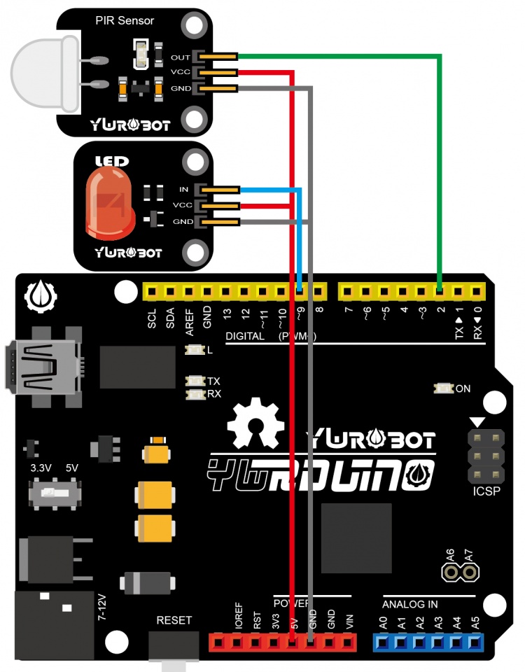 (SKU:SEN050135)人体红外热释电传感器 PIR人体检测 - YwRobot Studio Wiki