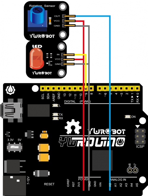 (SKU:ELB040643)迷你电位器模块 旋转电位器模块 - YwRobot Studio Wiki