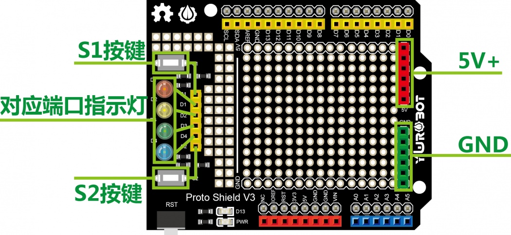 (SKU:ARD030106)Proto Shield原型扩展板V3面包板兼容UNO R3 - YwRobot Studio Wiki