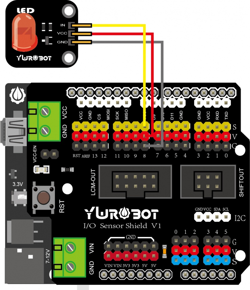 (SKU:ARD030100)传感器扩展板Arduino电子积木兼容UNO R3 - YwRobot Studio Wiki